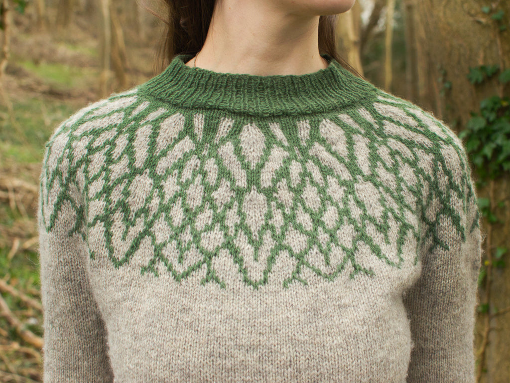 Boskular colourwork yoke jumper knitting pattern – Marina Skua